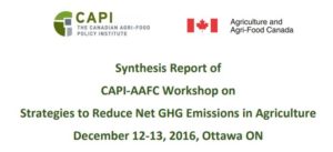 Synthesis Report of CAPI-AAFC Workshop on Strategies to Reduce Net GHG ...