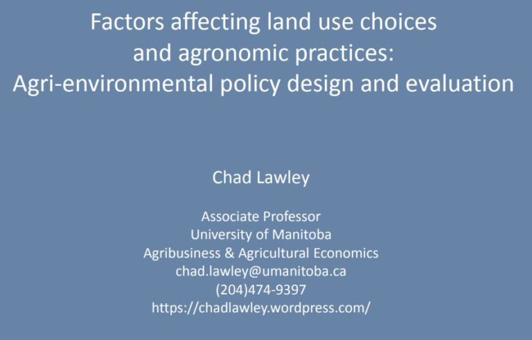 Factors affecting land use choices and agronomic practices: Agri ...
