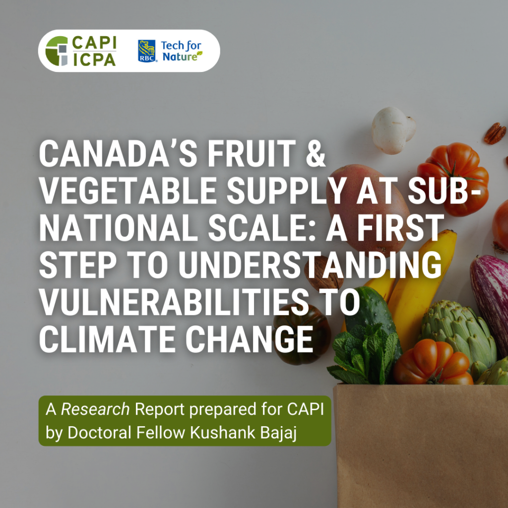 Canada’s fruit & vegetable supply at sub-national scale: A first step ...